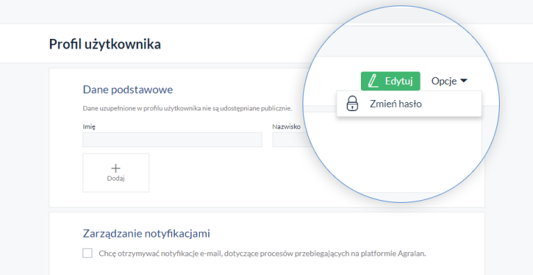 5. Jak zmienić hasło logowania? – Strefa – Agralan